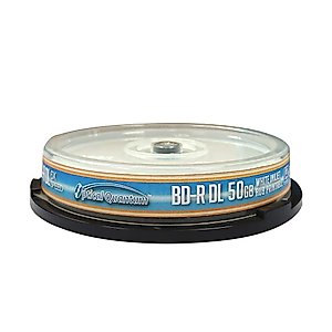 Optical Quantum 6X 50GB BD-R DL Double Layer White Inkjet Hub Printable - 10 pcs