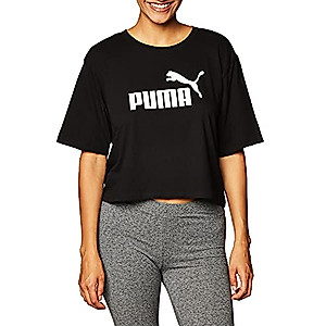 PUMA Women's Essentials+ Cropped Tee, Black, Medium
