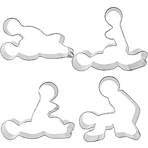 4 Pcs Stainless Steel Cookie Cutter Set, Funny DIY Mold Cookie Mold Cutting Mold, Cartoon Baking Mold, Fondant Tool Pastry Biscuit Cake Baking Mould Set D3