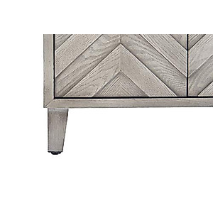 Amazon Brand – Stone & Beam Chevron Bar Cabinet, Light Gray Wood