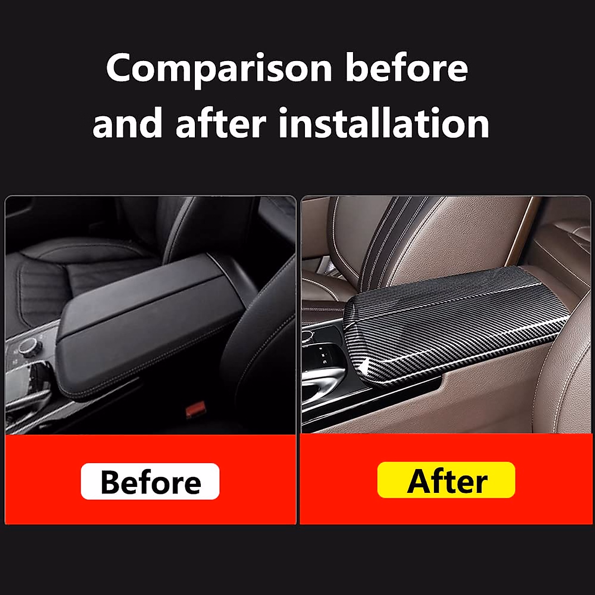 for Mercedes-Benz GLE GLS ML GL Class W166 X166 2012-2019 Carbon Fiber Car Center Console Armrest Box Panel Protection Cover Trim 350 400 500e 550 63 AMG S Accessory (Center Console with Mouse)