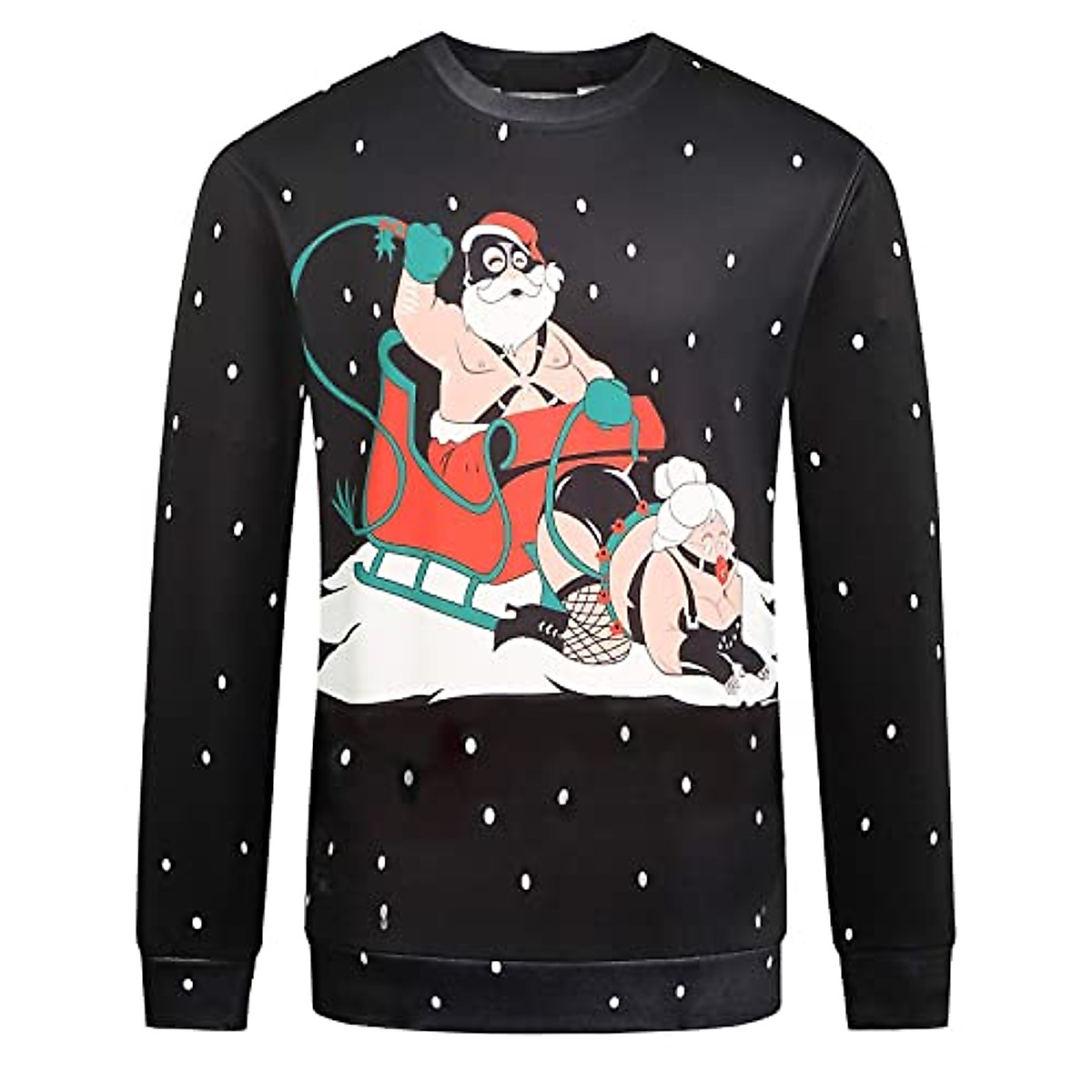 Christmas Sweatshirts For Men Crewneck Long Sleeve Funny Top Holiday Pullover 3D Printed Graphic Sweatshirts