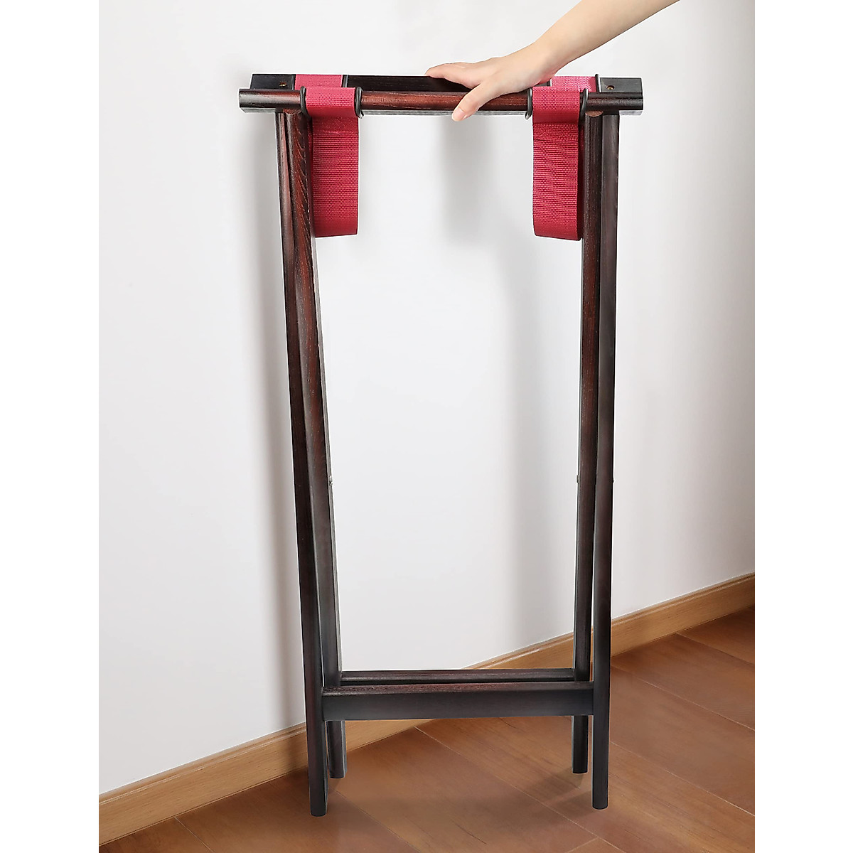 New Star 20021 Mahogany Finish Solid Birchwood Tray Stand, 31-Inch, Brown