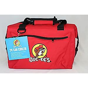 Buc-ees Traveling Cooler Bag-Leak Proof Cooler Bag For Camping, Picnic, BBQ, Hiking, Beach Lunch Box-Reusable Deep Freeze Cooler Bag For 24 Cans Of Coke, Cold&Lunch For All Your Friends & Family (Red)