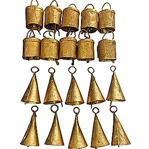 Vintage Indian Tin Bells Rustic Chime Vintage Jingle Bell Cow Bells Christmas Tree Crafts Decoration