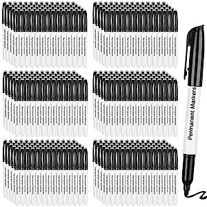 Yahenda 240 Pack Permanent Markers Bulk Black Permanent Marker Set Fine Point Marker Pens Waterproof Markers Work on Wood, Metal, Plastic, Stone, Glass