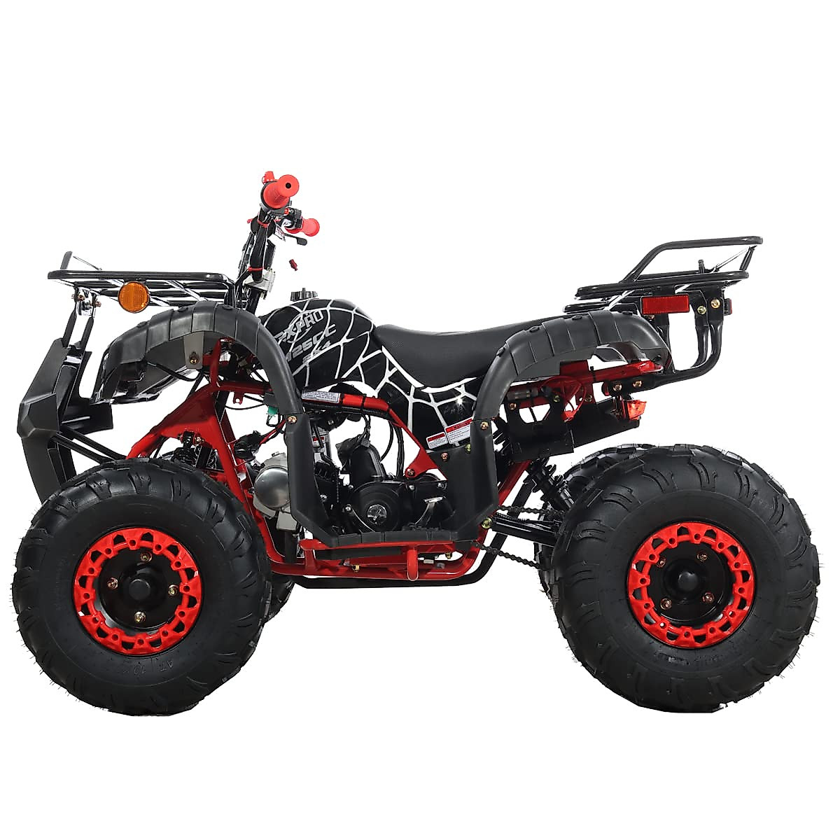 X-PRO 125cc ATV 4 Wheels Quad 125 ATV Quads with LED Lights, Big 19"/18" Tires!(Spider Black, Factory Package)