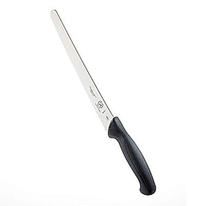 Mercer Culinary M23211 Millennia Black Handle, 10-Inch Left Handed Wavy Edge Wide, Bread Knife