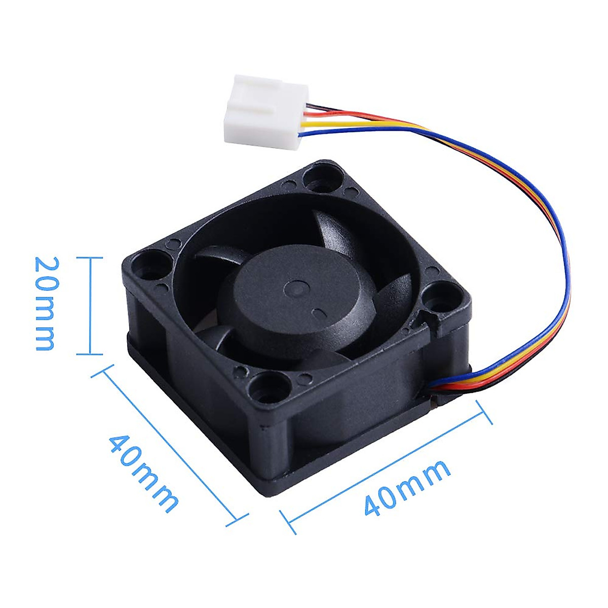 GeeekPi 2-Pack Fan for NVIDIA Jetson Nano, DC 5V 4020 Cooling Fan 40mm×40mm×20mm with Dual Ball Bearing PWM Speed Adjustment Strong Cooling Air Fan with 4PIN Reverse-Proof Connector