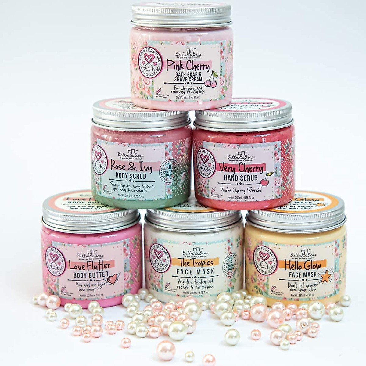 Bella & Bear Rose & Ivy Body Scrub - Vegan & Cruelty-Free Oil-Free Exfoliator | Polish Your Skin to Perfection | 6.7oz of Floral Bliss for All Women