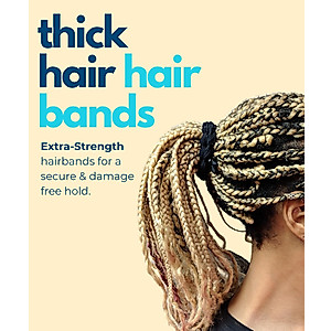 Bunzee Bands - Polyester Satin Adjustable hairbands for Thick Hair - Patent Pending [2 Count, Black]… (Headband, Black)