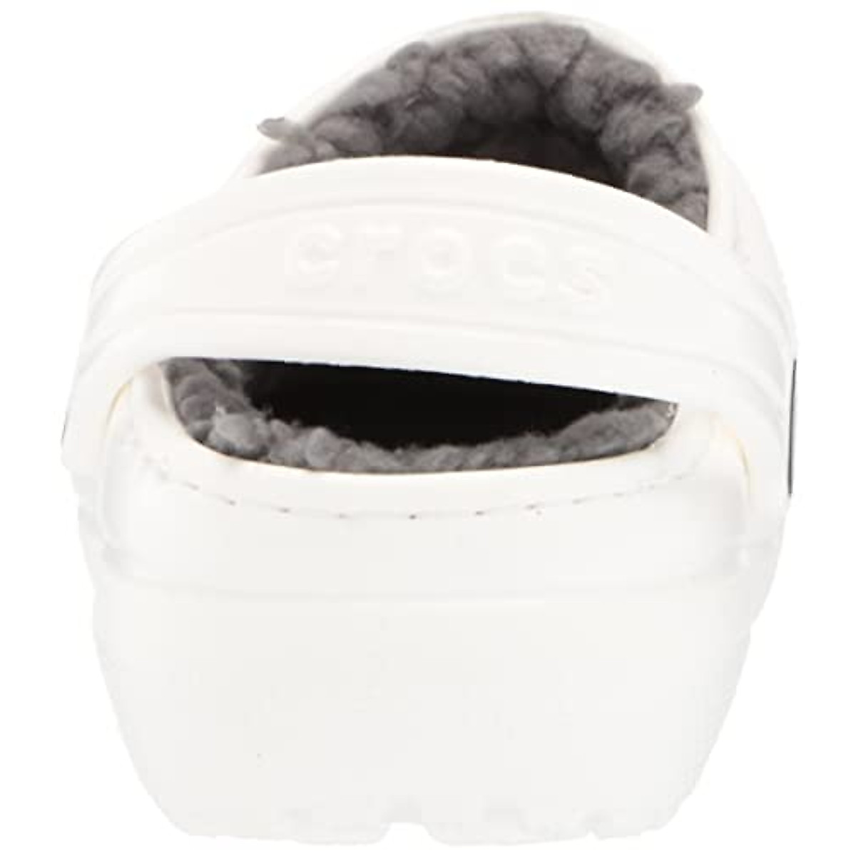 Crocs Kids' Classic Lined Clog Slippers, White, 4 Big Kid