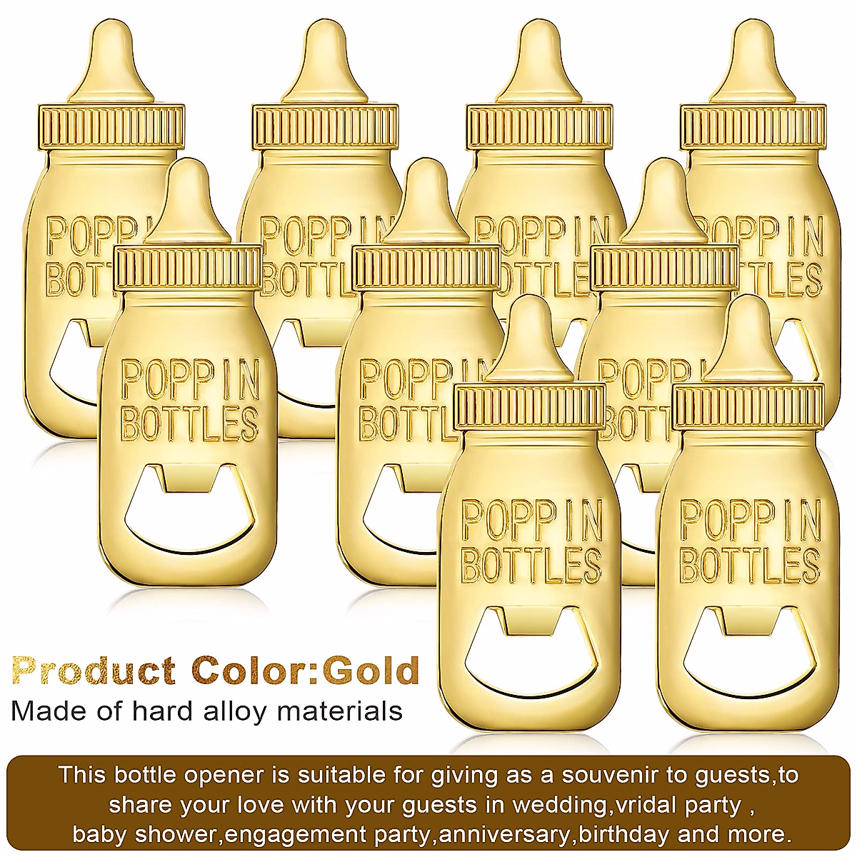 36 Pieces Bottle Opener Baby Shower Favor for Guest Rose Gold Feeding Bottle Opener Wedding Favor Baby Shower to Guest Party Favor Decoration Supplies (White,36 Pieces)