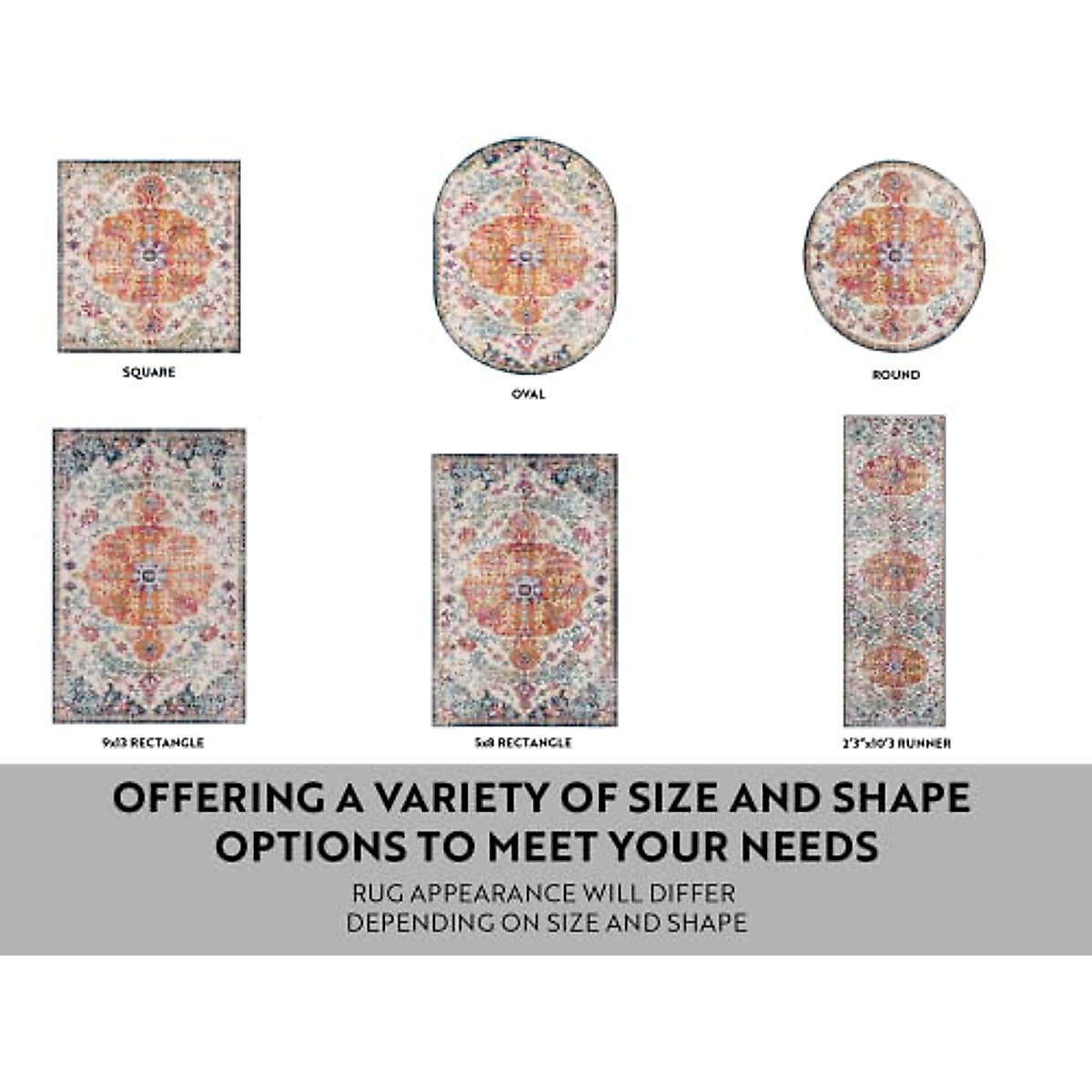 Artistic Weavers Odelia Vintage Bohemian Area Rug,2' x 3',Orange/Navy