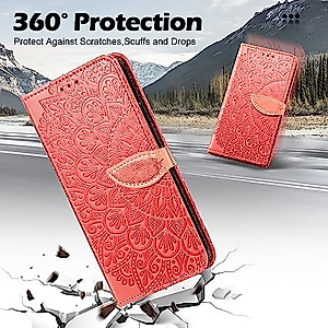 KKEIKO Case Compatible with Samsung Galaxy Note 10 Plus/Galaxy Note 10 Plus 5G, PU Leather Wallet Case for Women Men, Magnetic Flip Cover with Card Holder for Samsung Note 10 Plus, Red