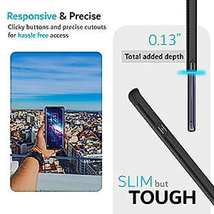 TUDIA DualShield Designed for TCL 20 Pro 5G Case, [Merge] Shockproof Heavy Duty Military Grade Dual Layer Tough Slim Protective Case - Matte Black