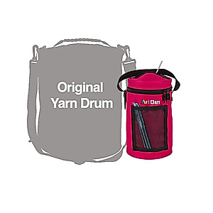 ArtBin 6831AG Mini Yarn Drum, Portable Knitting & Crochet Storage, [1] Poly Canvas Tote Bag, Raspberry