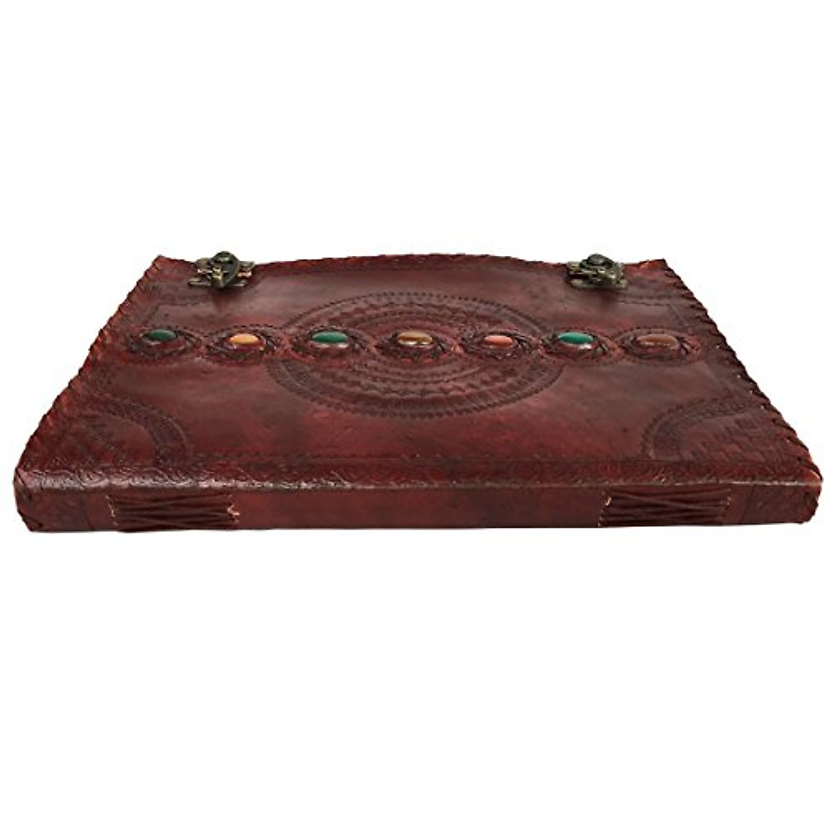 Leather Journal Book Seven Chakra Medieval Stone Embossed Handmade Book of Shadows Notebook Office Diary College Book Poetry Book Sketch Book 10 x 13 Inches