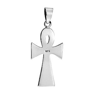 AeraVida Eternal ANKH Cross With Hieroglyphics .925 Sterling Silver Pendant | DIY Ankh Cross Charm for Men Accessories | Fashion Jewelry