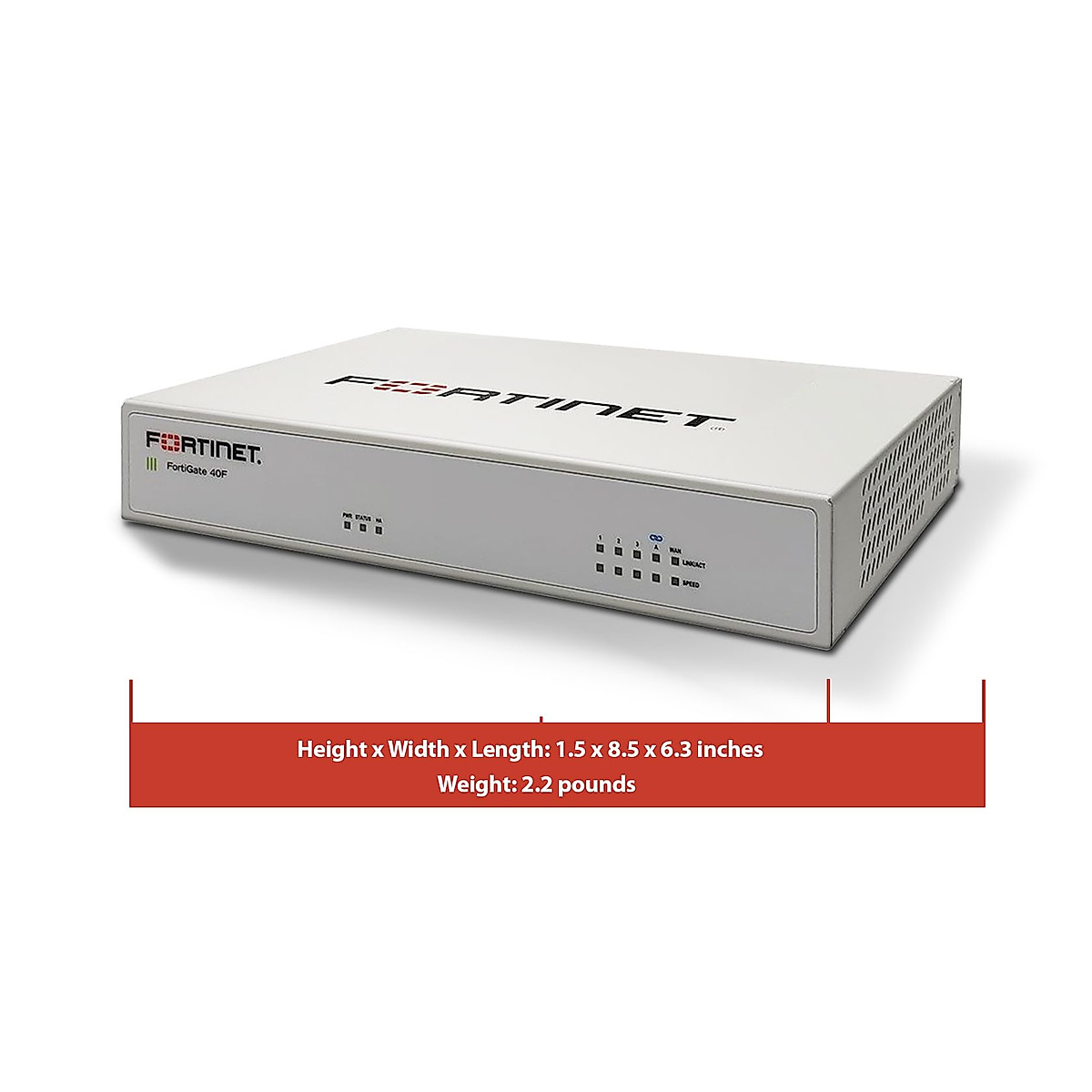 FORTINET FortiGate-40F Firewall Appliance - 5 Gigabit Ethernet RJ45 Ports, Ideal for Small Businesses (Appliance Only, No Subscription) (FG-40F)