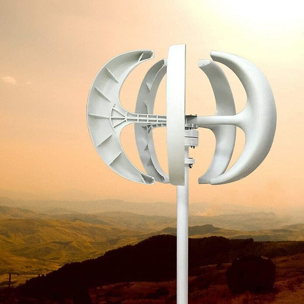 AECEVAN 8000W Wind Turbine Generator, 5 Blades 12V 24V Vertical Axis Wind Turbines Generator Kit for Home Hybrids Streetlight Use Electromagnetic Electricity Producer Equipment (12V)