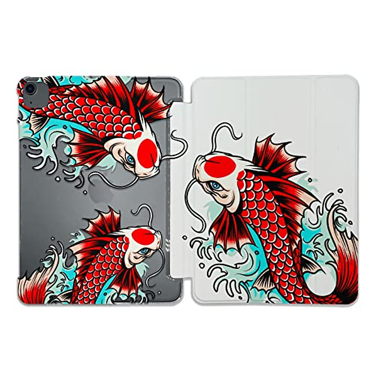 Cute Kawaii Japanese Fish Koi Pattern Case Compatible with All Generations iPad Air Pro Mini 5 6 11 inch 12.9 10.9 10.2 9.7 7.9 Plastic Fabric Cover Slim Smart Stand SN977 (8.3" Mini 6th gen)