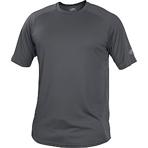 Rawlings Mens Crew Neck Short Sleeve T-Shirt Dark., Graphite, Adult 3X-Large
