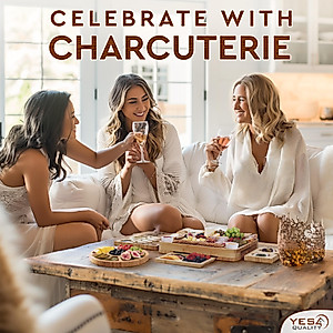 Charcuterie Boards Deluxe Gift Set - 23 Pieces, Bamboo - Large Cheese Board Plus Fruit Tray for Thanksgiving Party, Christmas Present, Birthday w/ Utensil Drawer, Knives, Forks, Wine Opener & More