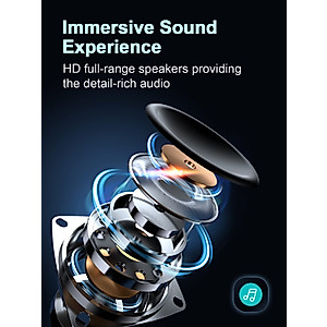 Computer Speakers, 24W Bluetooth Computer Soundbar, 3.5mm Aux-in Computer Speakers for Desktop Monitor, Computer Sound Bar with Deep Impactful Bass, Gaming Speakers for PC Powered by AC Adapter