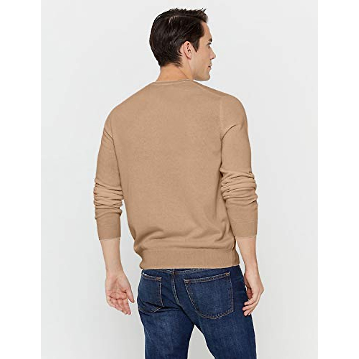 State Cashmere Essential V-Neck Sweater - Long Sleeve Pullover for Men Made with 100% Pure Cashmere Sourced from Inner Mongolia Goats - Soft, Lightweight & Versatile - (Camel, Large)