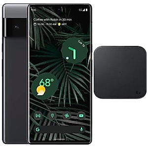Google Pixel 6 Pro 5G (128GB) 6.71" AMOLED 120Hz, 4K Camera (GSM Unlocked for T-Mobile, AT&T, Global) International Model (Black) (Renewed)