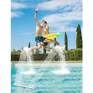 Egepon Pool Fountains for Above and Inground Pools, Pool Waterfall with 2 Adjustable Sprinkler Heads and 2 Adapter, Water Temperatures Cooler Swimming Pool Spray Accessories, White