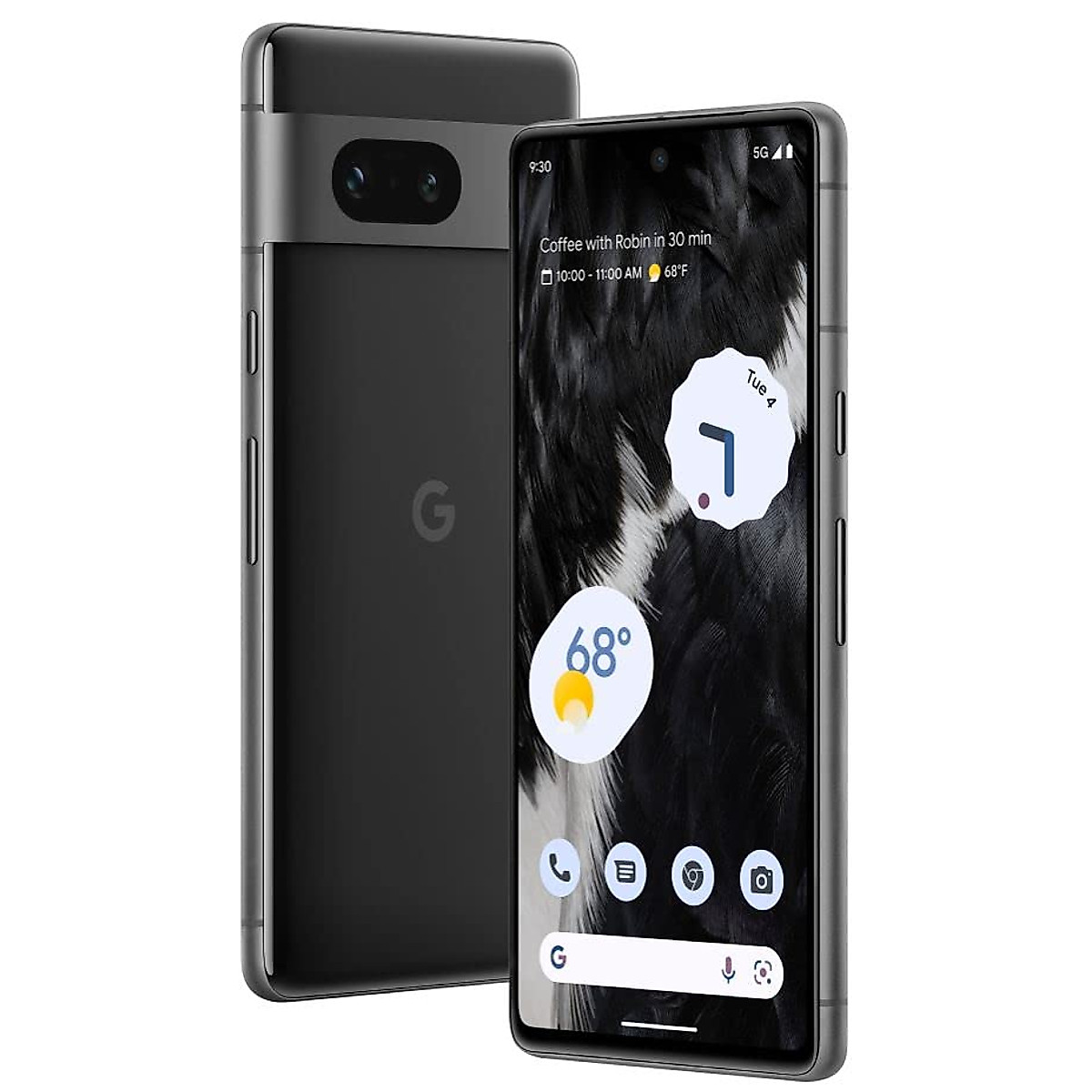 Google Pixel 7 5G 128GB 8GB RAM 24-Hour Battery Factory Unlocked for GSM Carriers Global Version - Obsidian (Renewed)