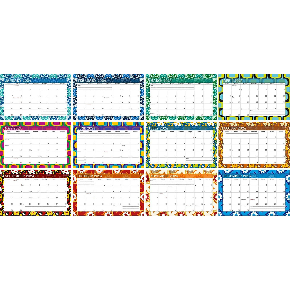2024 Photo Frame Wall Spiral-bound Calendar (Add Your Own Photos) - 12 Months Desktop/Wall Calendar/Planner - (Edition #015) (26)