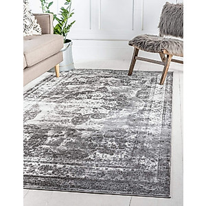 Unique Loom Sofia Collection Area Rug - Salle Garnier (3' 3" x 5' 3" Rectangle, Gray/ Ivory)