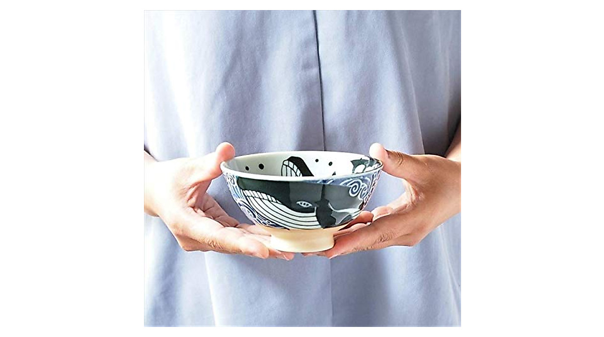 MINORU TOUKI Blue Ceramic Rice Bowl Set of 2