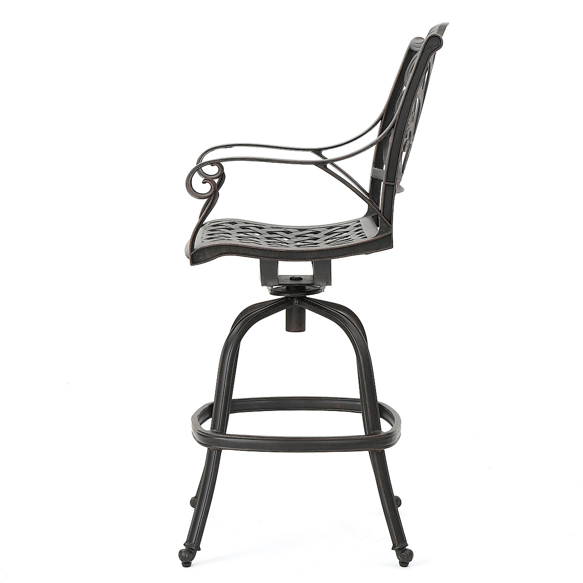 Christopher Knight Home Alfresco Outdoor Bronze Finished Cast Aluminum Barstools, 2-Pcs Set, Bronze