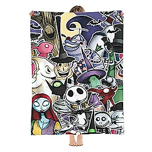 Christmas Blanket Super Soft Jack Skellington & Sally Throw Blankets for Couch Sofa Beding Kids Adults Gifts 50"X60"