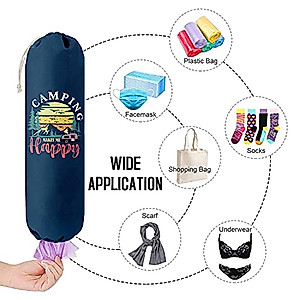 Camping Makes Me Happy， Grocery Bags Holder Organizer for Shopping Bags，Wall Mount Plastic Bags Storage Container Dispensers, Gift for Women Mother Grandmother Friend