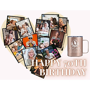 Onebttl 71th Birthday Gifts for Women, 1953 Birthday Gifts, Vintage 1953 Age to Perfection, 71th Birthday, 12oz Insulated Stainless Steel Wine Tumbler, Rose Gold