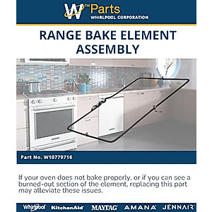 Whirlpool W10779716 Bake Element, Black
