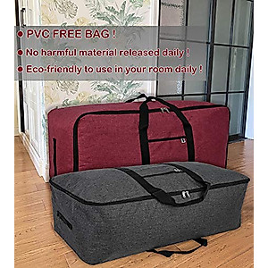 ITAVL 70L Large capacity Storage Bag ,Sturdy 500D heather material super strong ,Ideal for bedding ,Pillows,Duvets,Clothes or moving home use . (Dark Grey-24")