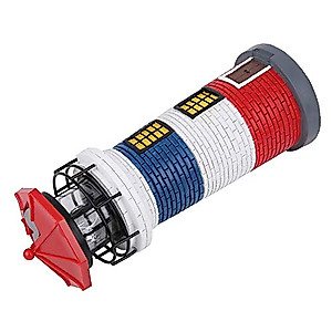 Rotating Lighthouse Light, Waterproof Easy to Install Solar Lighthouse, Soft Comfortable Light Automatic Rotating Light Garden for Home(Red Blue White)