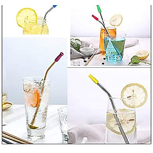 10 PCS Reusable Straw Tips, Silicone Straw Tips, Multi-Color Food Grade Straws Nozzles Tips Covers Fit for 1/3 Inch Wide(8MM Outer Diameter) Stainless Steel