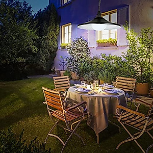 Lixada Solar Pendant Light Outdoor Indoor Hanging Light LED Shed Light Waterproof Pendant Lamp with Remote Control & Pull Cord for Garden Yard Patio Balcony Landscape Home Decoration