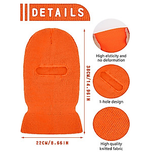 SATINIOR 1-Hole Knitted Full Face Cover Adult Winter Ski Balaclava for Outdoors (Orange), Medium