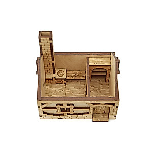 TowerRex Small House DND Terrain Building - DND Accessories for Dungeons & Dragons, Pathfinder, Warhammer, Tabletop Battle map, Wargaming Terrain kit, RPG Scenery for 32mm, 28mm miniatures