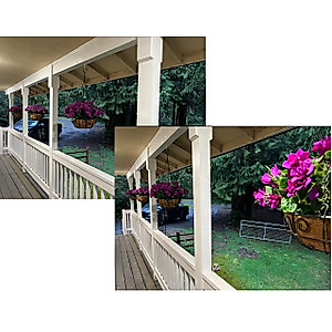 Artificial Fake Fall Hanging Flowers Plants Basket for Outdoor Autumn Decor, Faux Silk Bougainvillea Flowers in Planter Look Real UV Resistant Faux Flowers Arrangement for Porch Home Patio Garden, Red