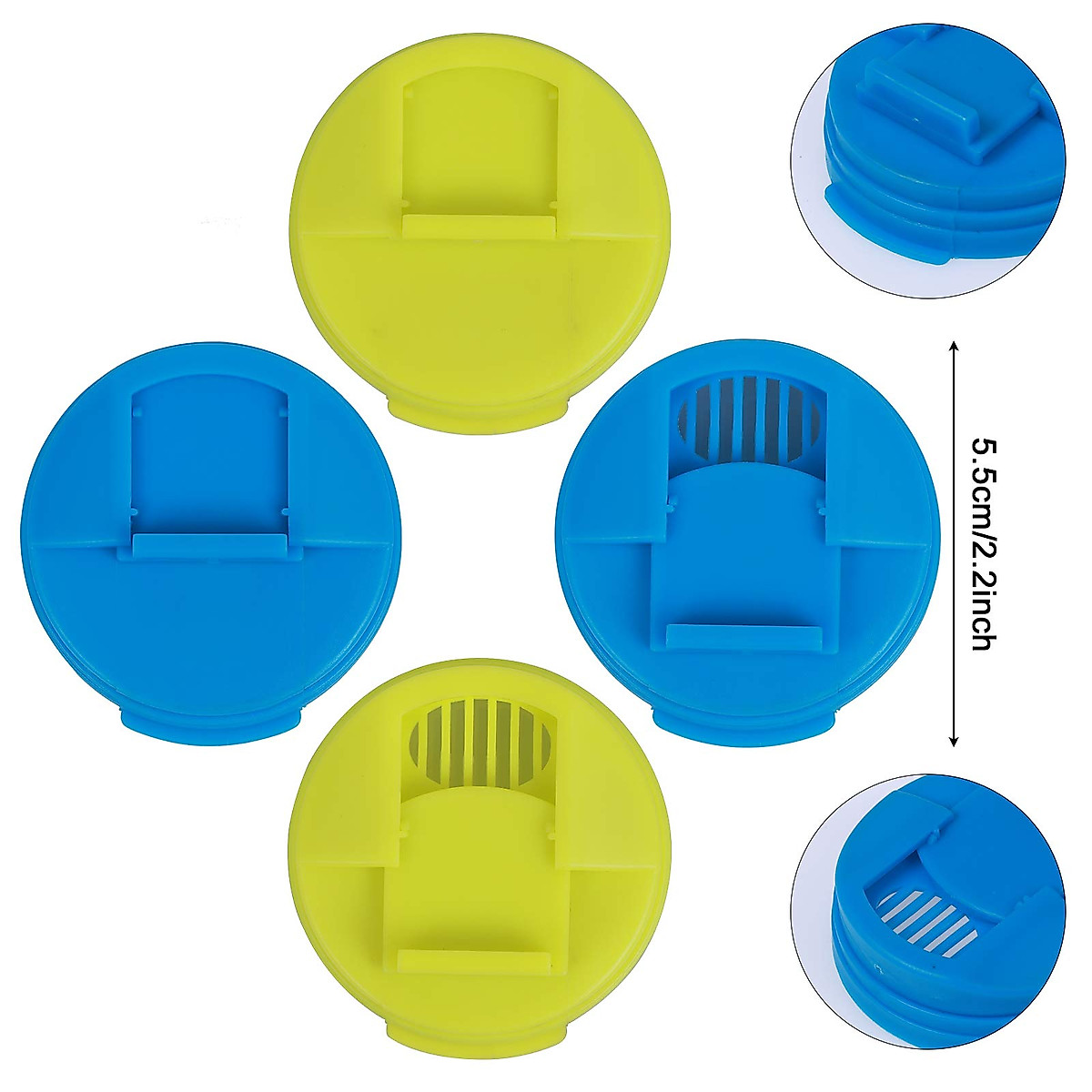 Eshylala 4 Pack Soda Can Covers Beer Cans Cover Leakproof Cap Press Type Splash Cap for Carbonated Water or Soft Drink