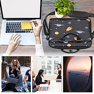 Space Ufo Rocket Laptop Computer Bag Waterproof Shoulder Messenger Bag 13-15 inch Durable Laptop Tote Bag with Shoulder Strap Handle Lightweight Crossbody Briefcase